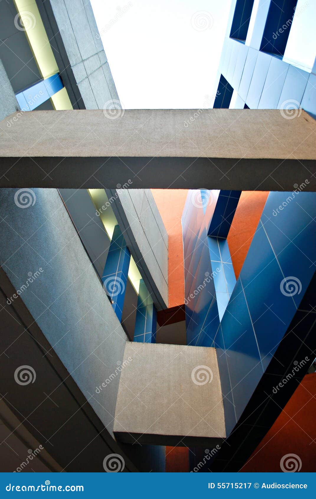 Colorful Modern Architectural Detail Looking Up Stock Image - Image of ...