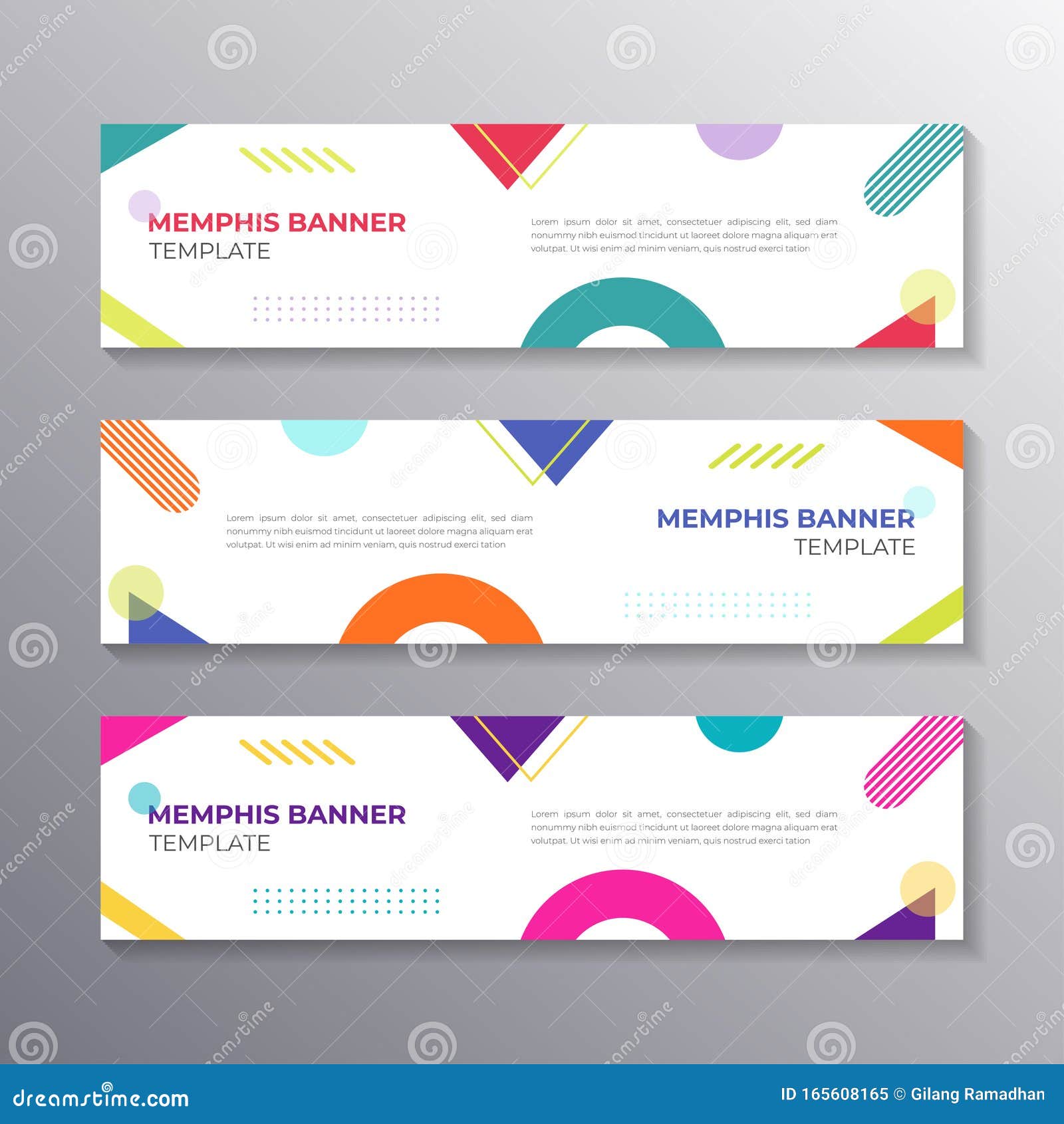 Colorful Modern Banner Template with Memphis Element Background, Cool ...