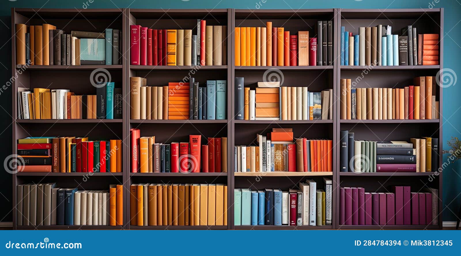 Colorful And Modern Bookshelf. Royalty-Free Stock Image | CartoonDealer ...