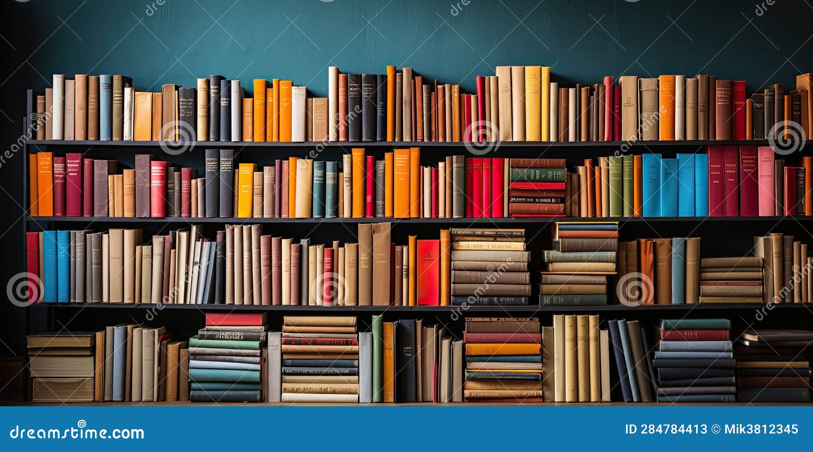 Colorful And Modern Bookshelf. Royalty-Free Stock Photography ...