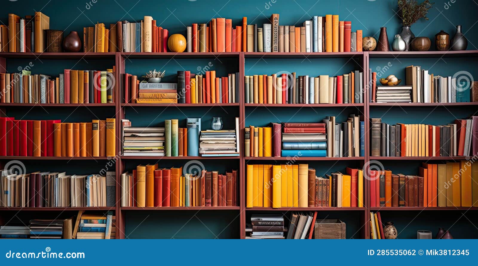 Colorful And Modern Bookshelf. Stock Photo | CartoonDealer.com #285535062