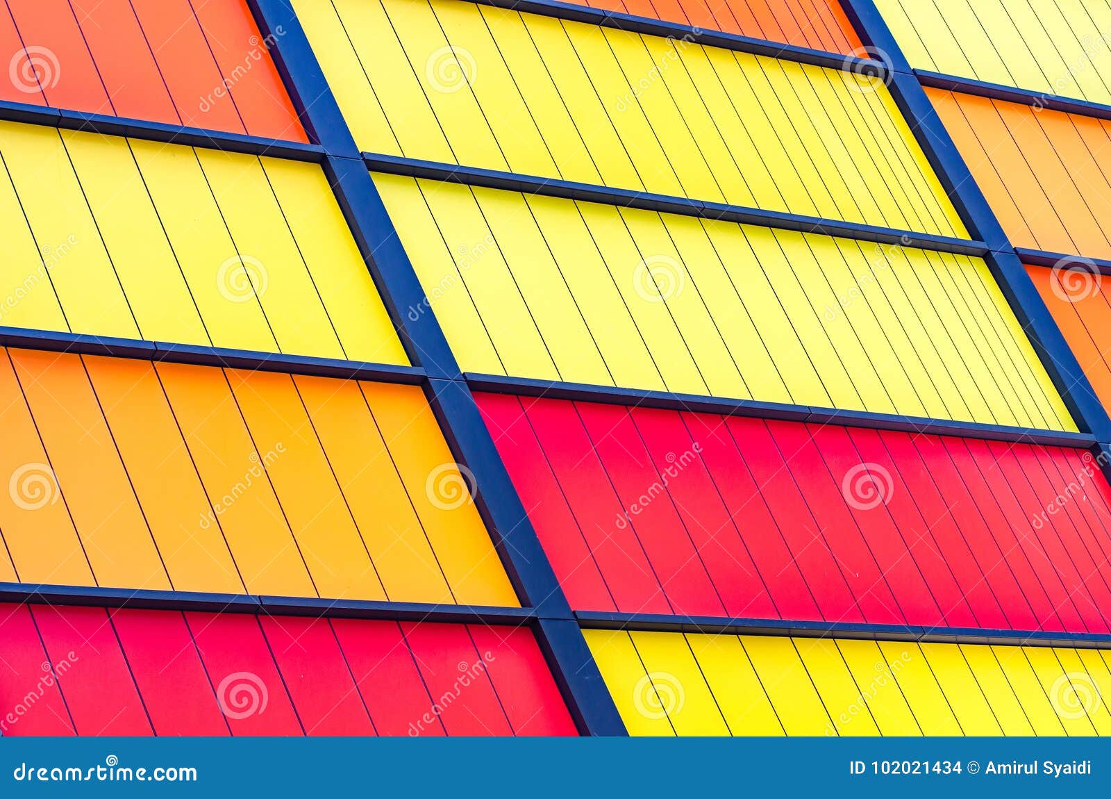 Colorful Modern Building Panel with Metal Frame Stock Photo - Image of ...