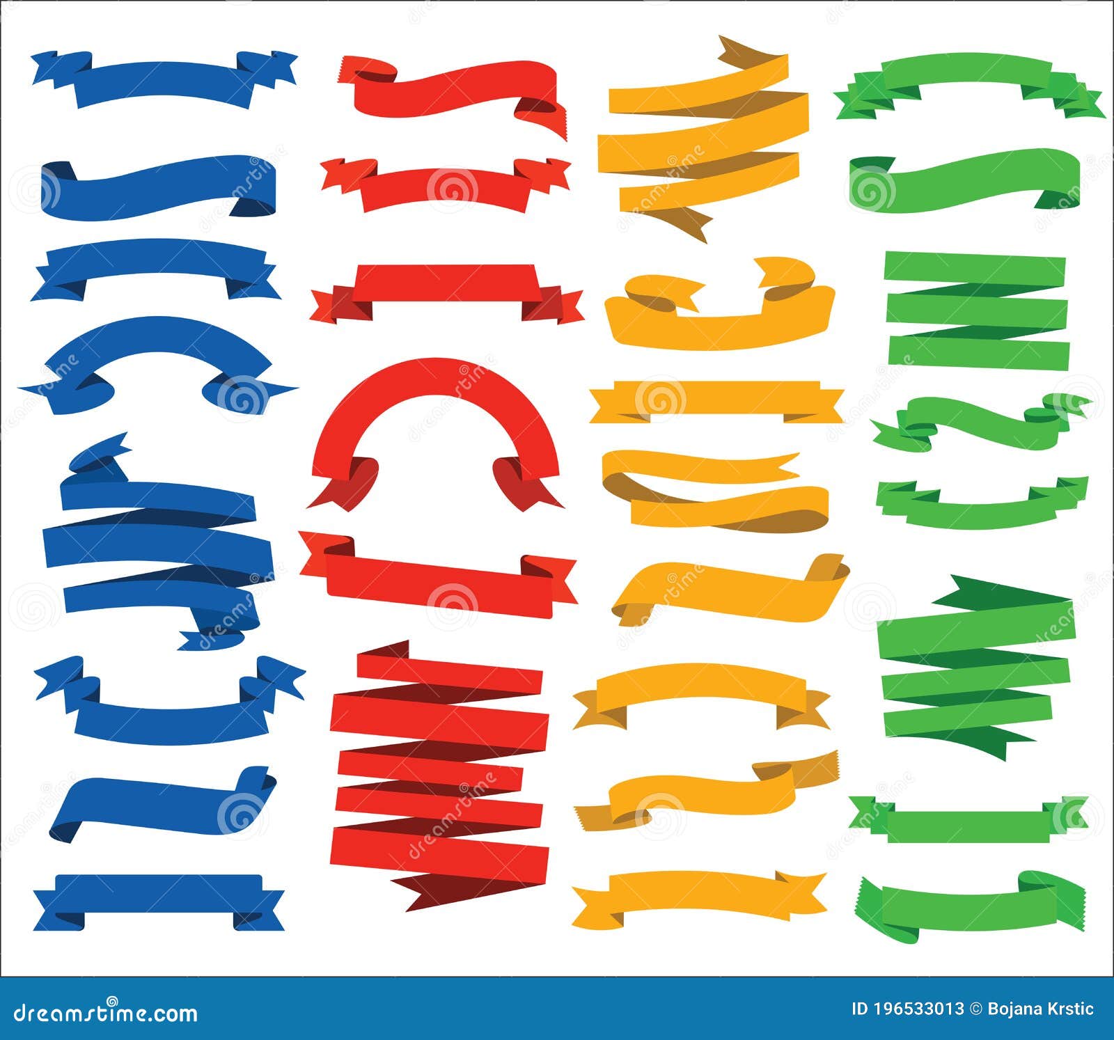 Colorful Modern Flat Ribbons and Labels Collection Stock Vector ...