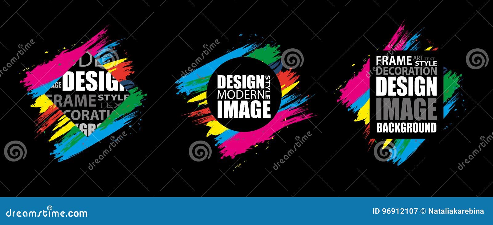 Colorful Modern Frame for Text. Dynamic Design Elements Stock Vector ...