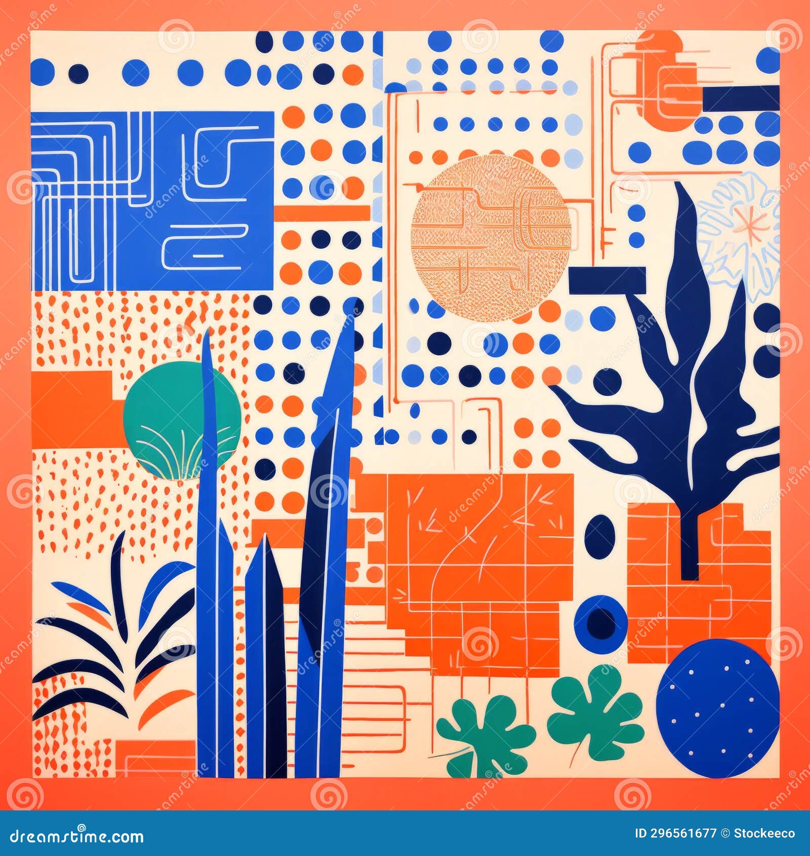 Colorful Modern Geometric Pattern Playful Illustrations for Tile Design ...