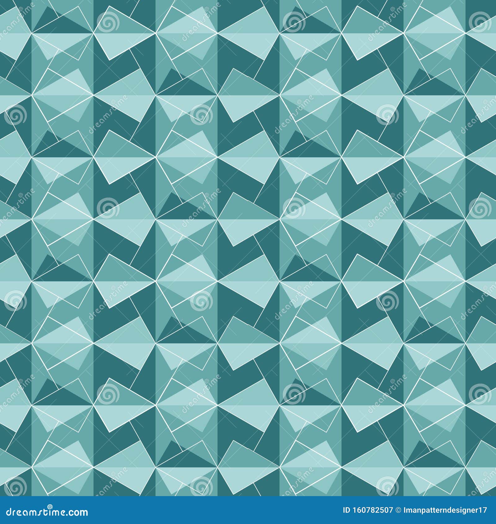 Green Blue Modern Seamless Geometric Pattern Tile with White Decorative ...