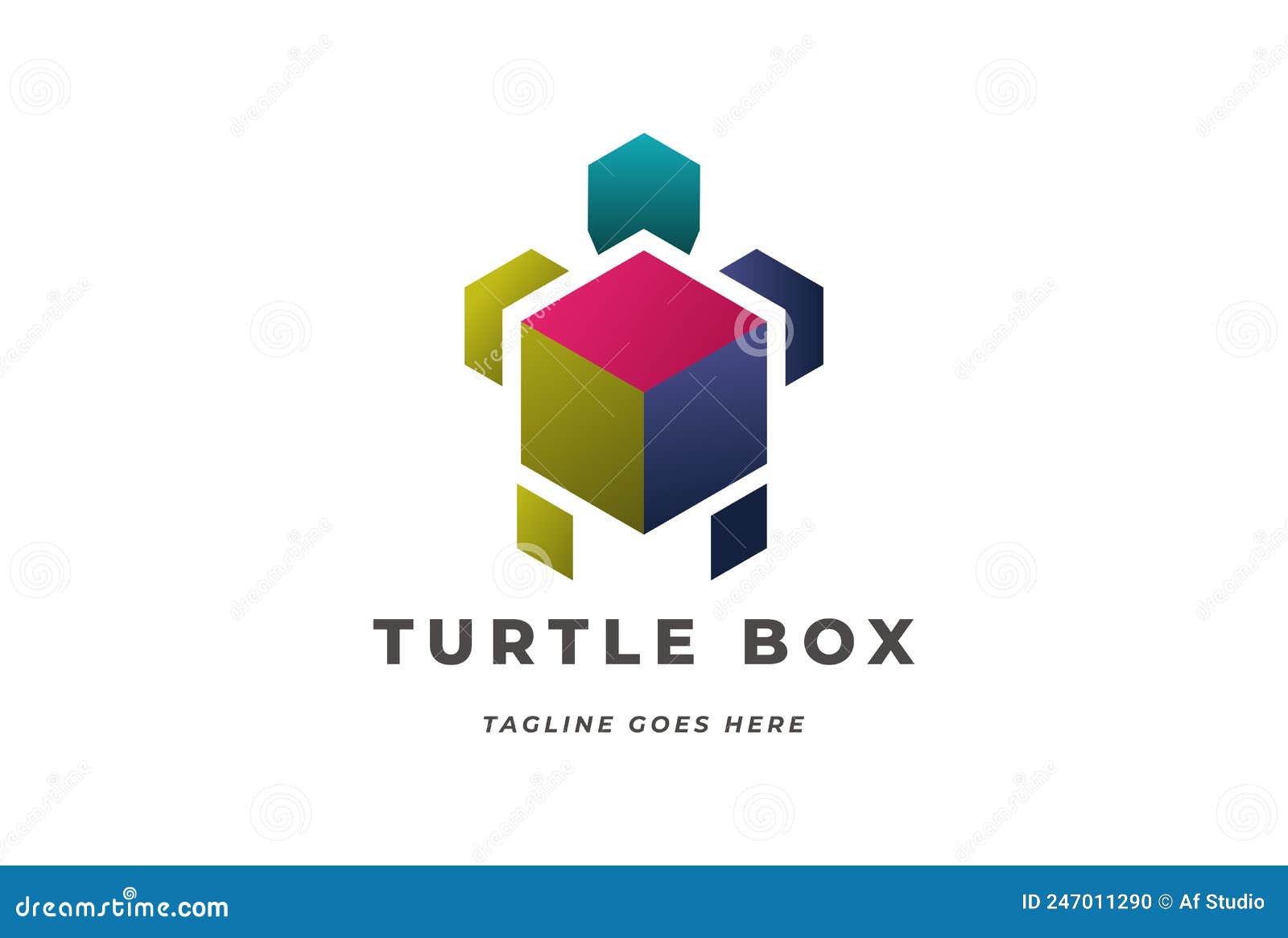 Colorful Modern Geometric Turtle Square Box Cube Logo Design Vector ...
