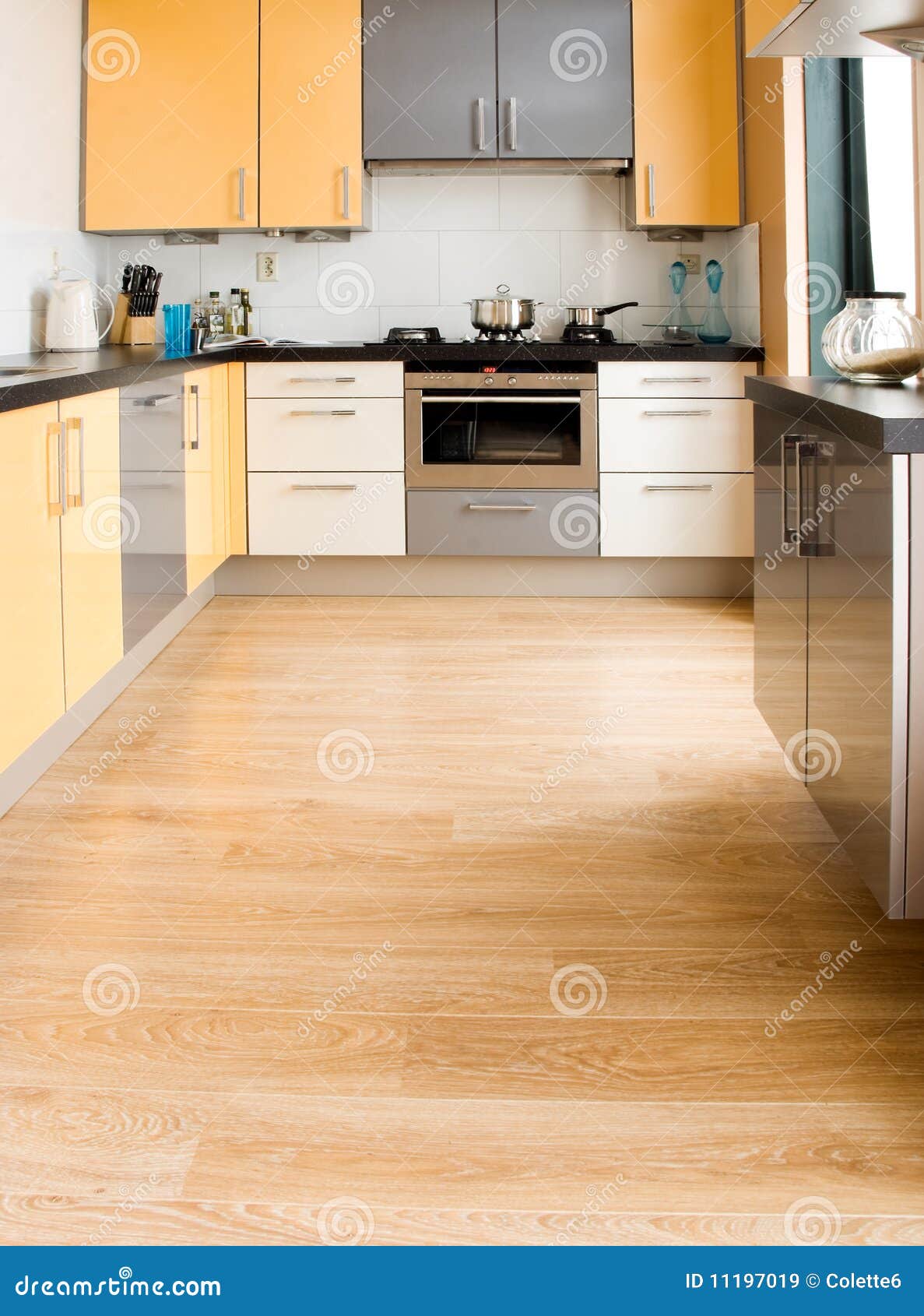 Colorful Modern Kitchen - Vertical Stock Image - Image of home ...