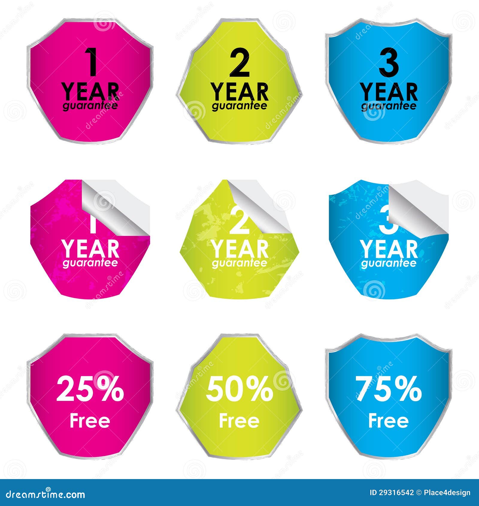 Colorful modern labels stock vector. Illustration of design - 29316542