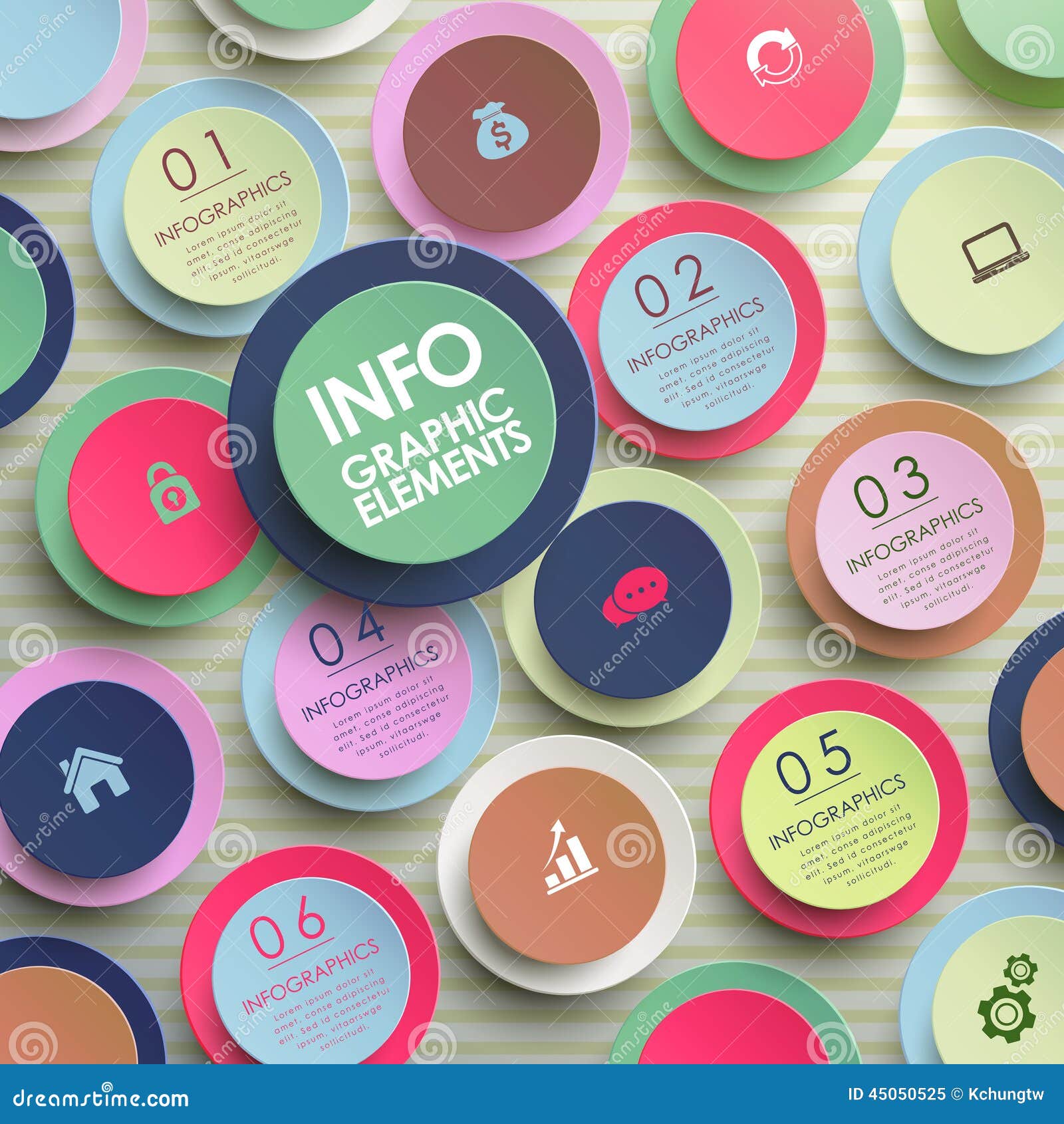Colorful Modern Paper Circle Infographic Elements Stock Vector ...