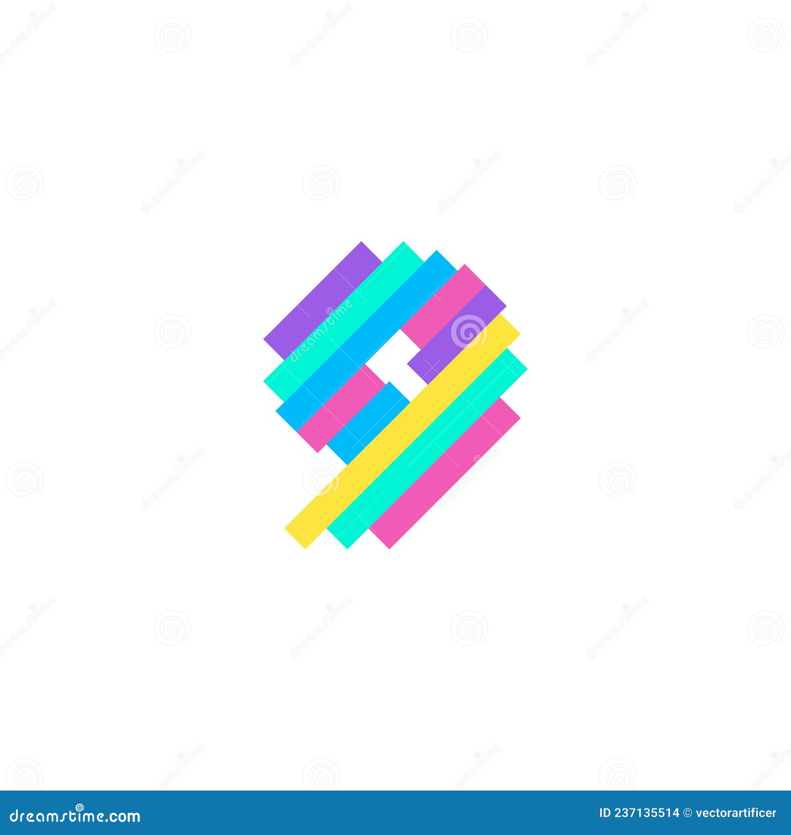 Colorful Modern Pixel 9 Number Logo Design Template. Creative ...