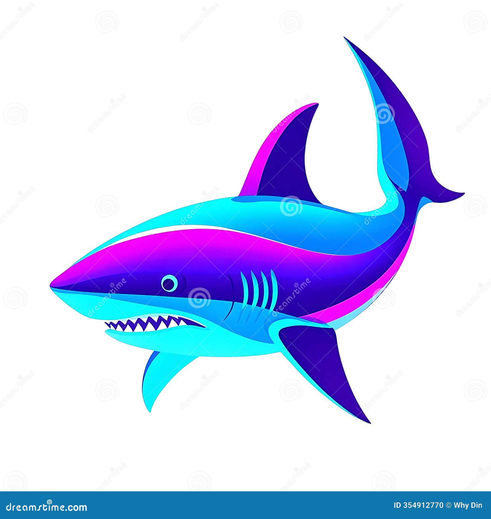 Colorful Modern Style Shark Illustration Stock Illustration ...
