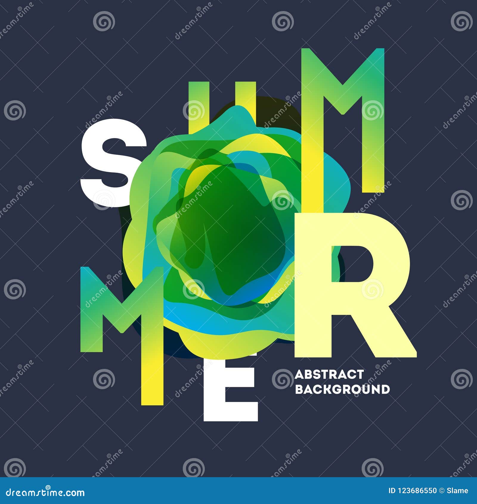 Colorful Modern Summer Poster. Creative Splash Gradient Illustration ...