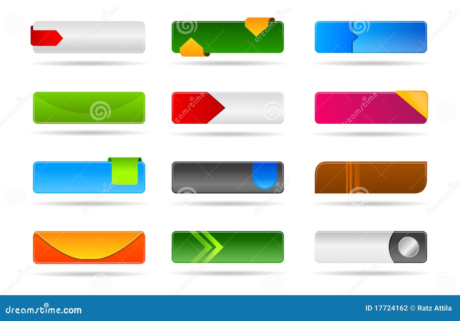 Colorful Modern Template Buttons and Banners Stock Vector ...