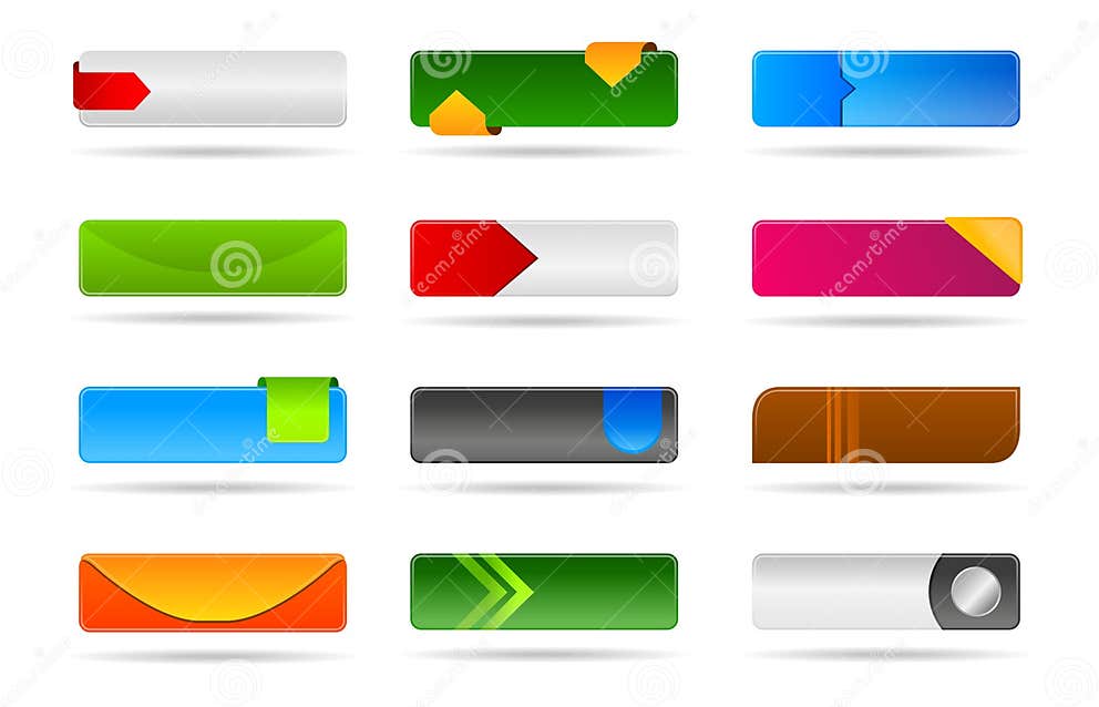 Colorful Modern Template Buttons and Banners Stock Vector ...