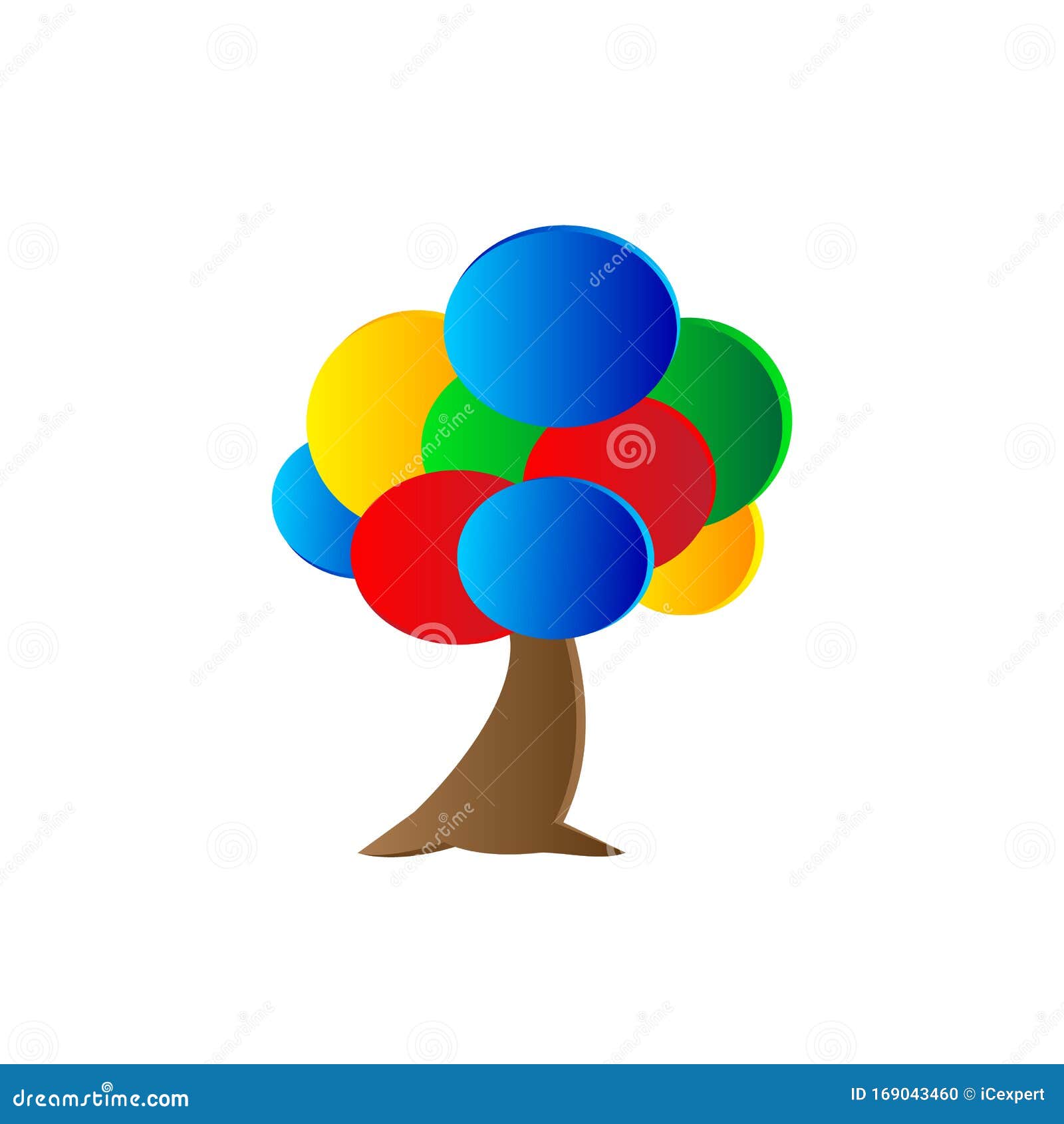 Colorful Modern Tree Design Stock Vector - Illustration of internet ...
