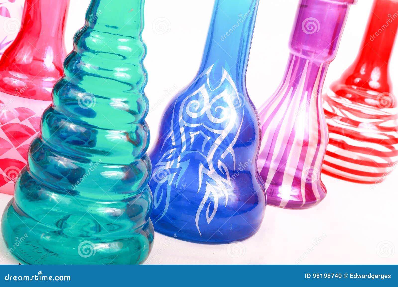 Colorful modern vases stock photo. Image of glass, modern - 98198740