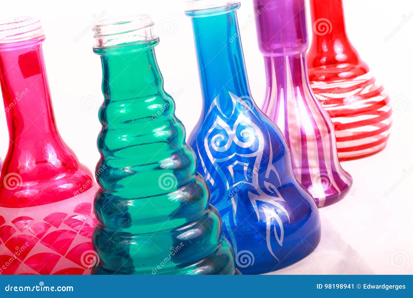 Colorful modern vases stock image. Image of apartment - 98198941