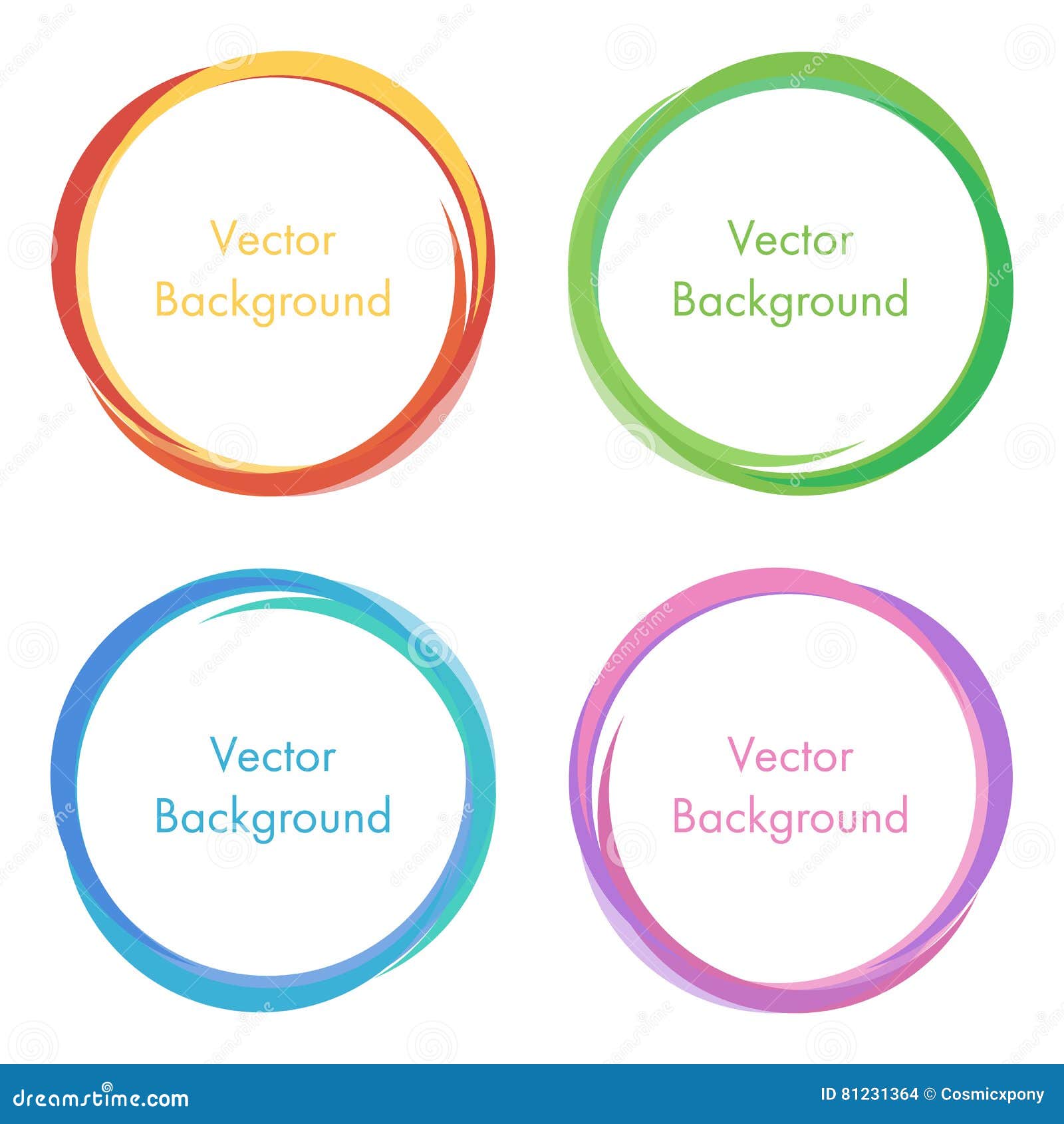 Colorful Modern Vector Abstract Circles, Round Frames, Design Elements ...