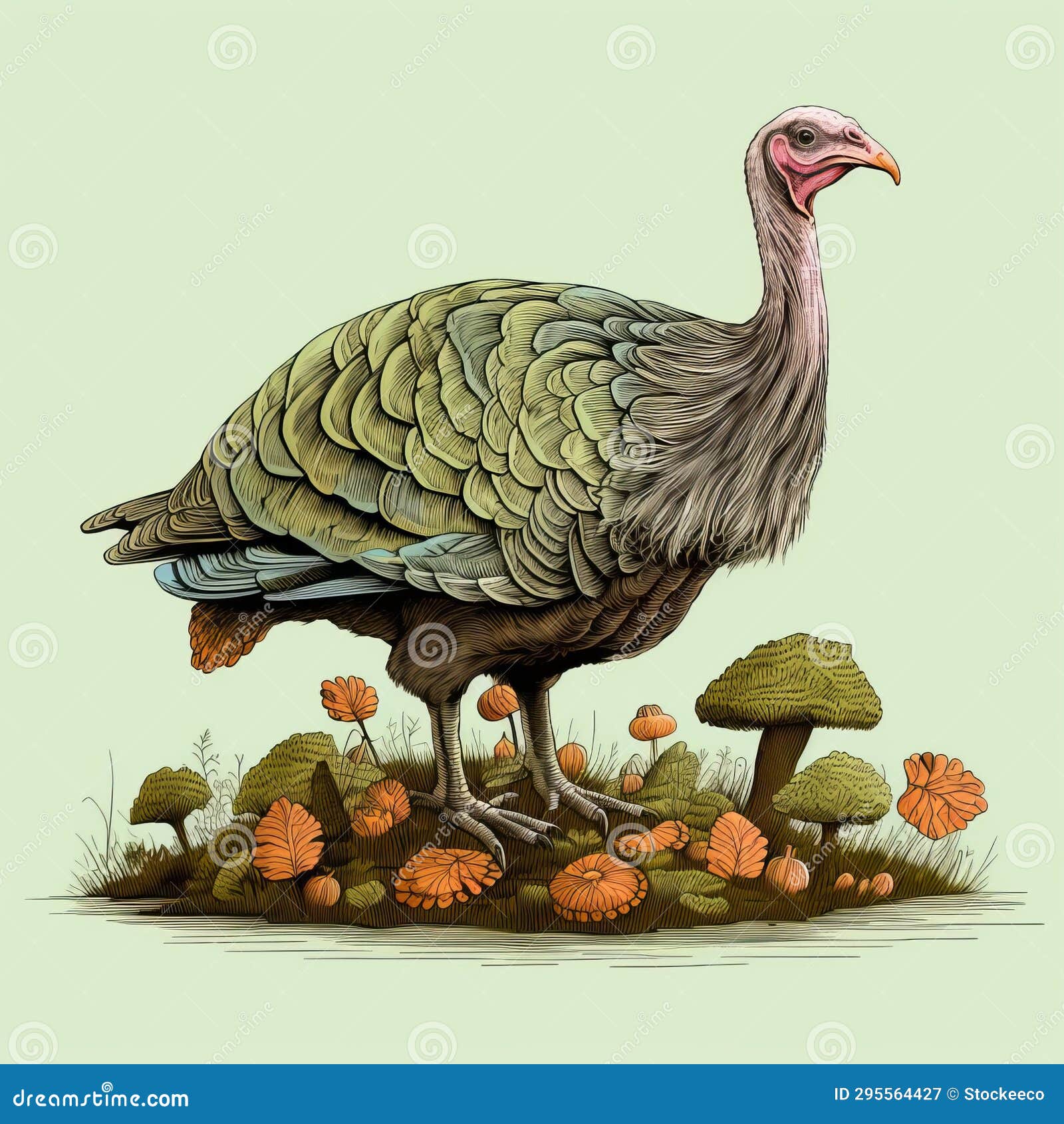 Colorful Moebius-inspired Illustration of a Turkey in a Giant Scale ...