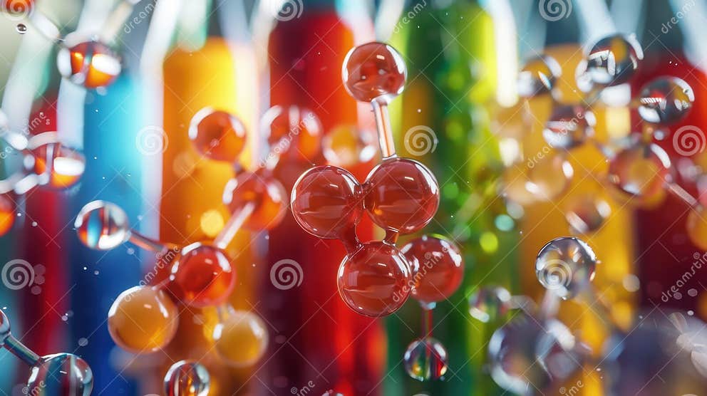 Colorful Molecular Structure Concept for Scientific Design Stock Photo ...