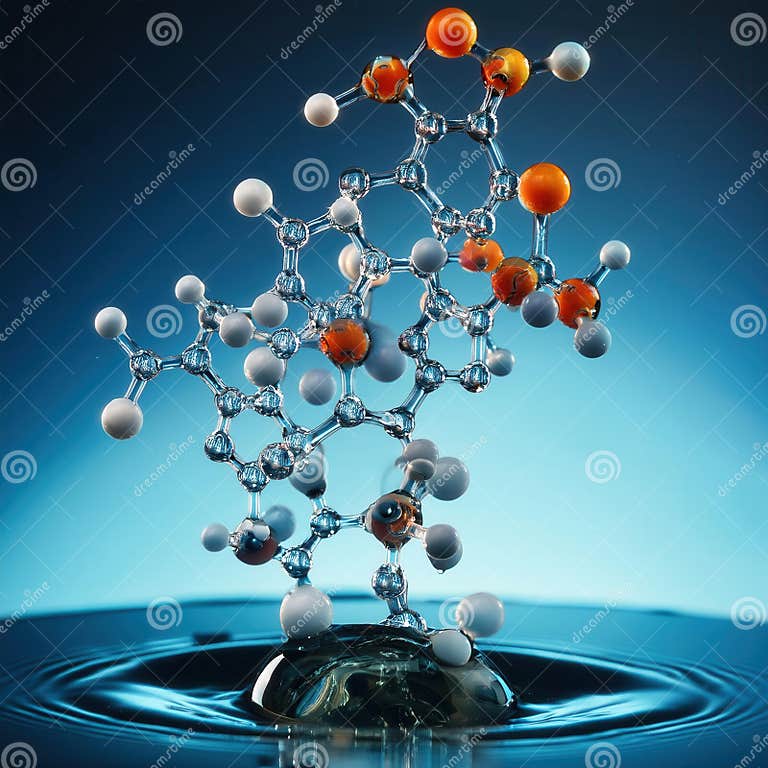 Colorful Molecular Structure Emerging from Water Surface during ...