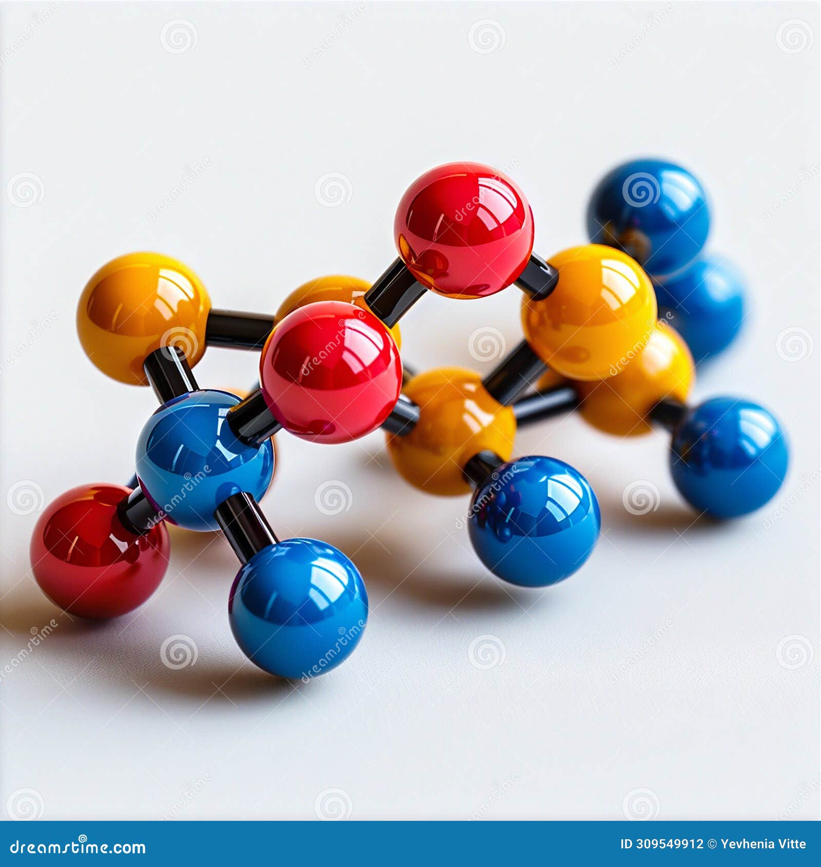 Colorful Molecular Structure Model on White Background. Generative Ai ...