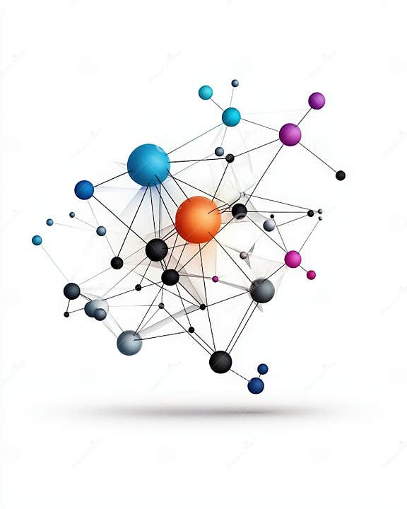 Colorful Molecular Structure on White Background Stock Illustration ...