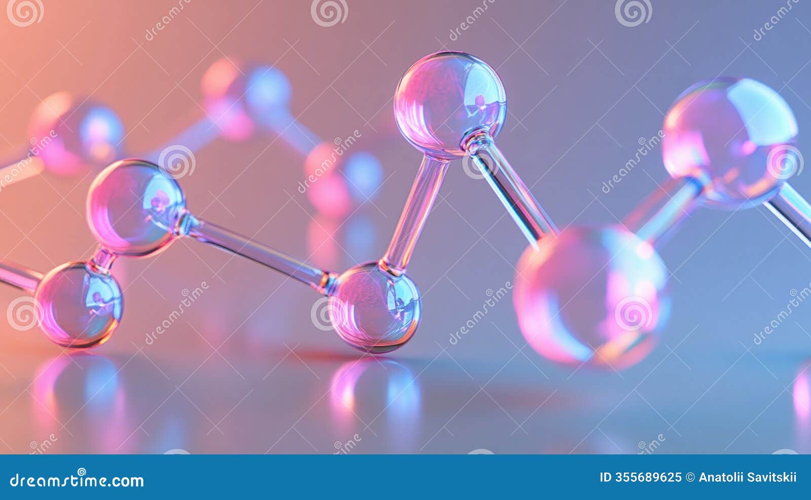 Colorful Molecular Structure Displayed in a Creative Close Up Focusing ...