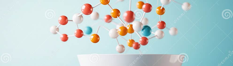 Colorful Molecular Structures Hovering Over a Bowl of Soup ...