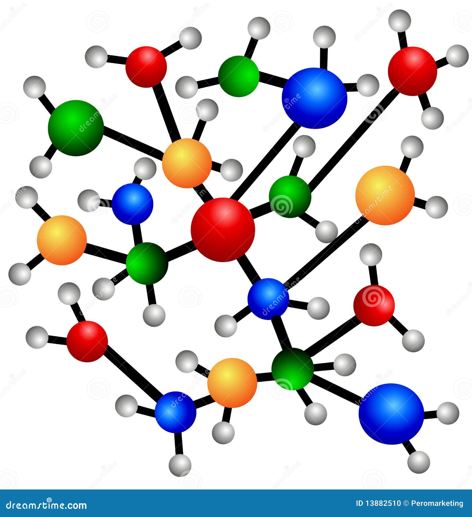 Colorful Molecule stock illustration. Illustration of physics - 13882510