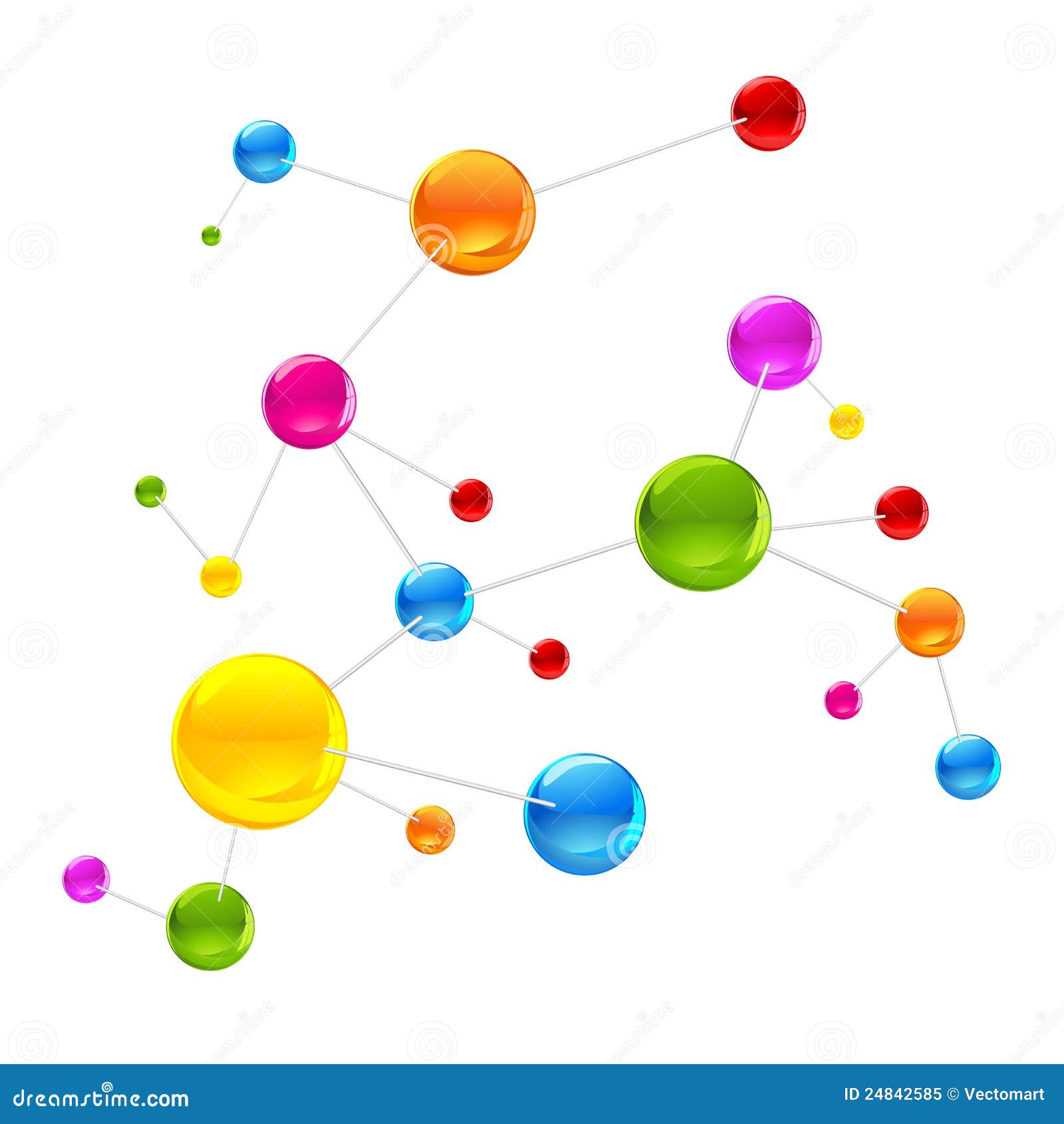 Colorful Molecule stock vector. Illustration of core - 24842585