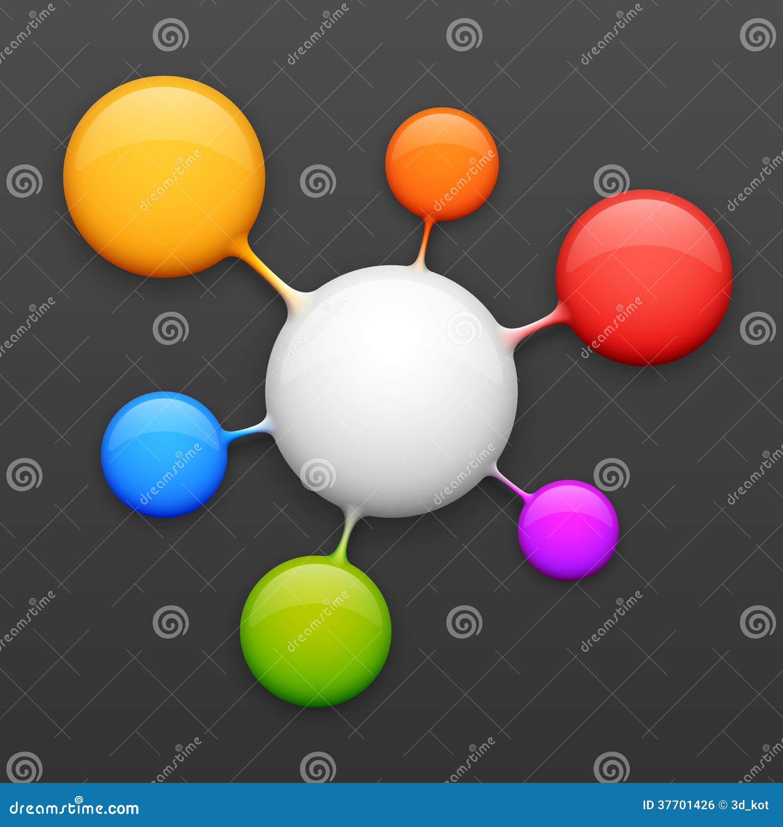 Colorful Molecule Design Template Stock Vector - Illustration of atom ...