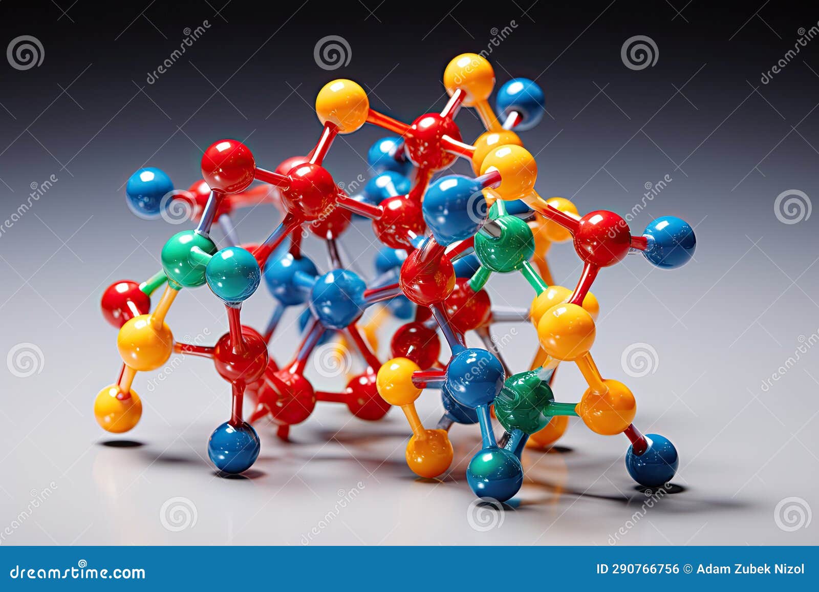 A colorful molecule model stock illustration. Illustration of creative ...