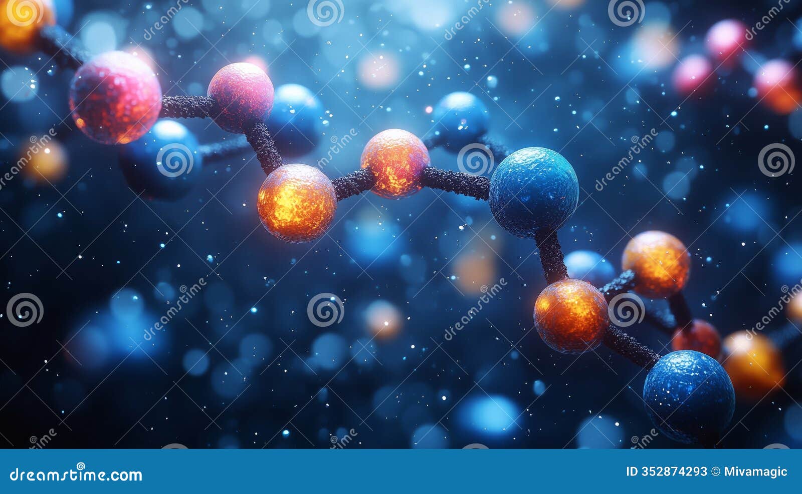 Colorful Molecule Models Set Up In Classroom Stock Photography ...