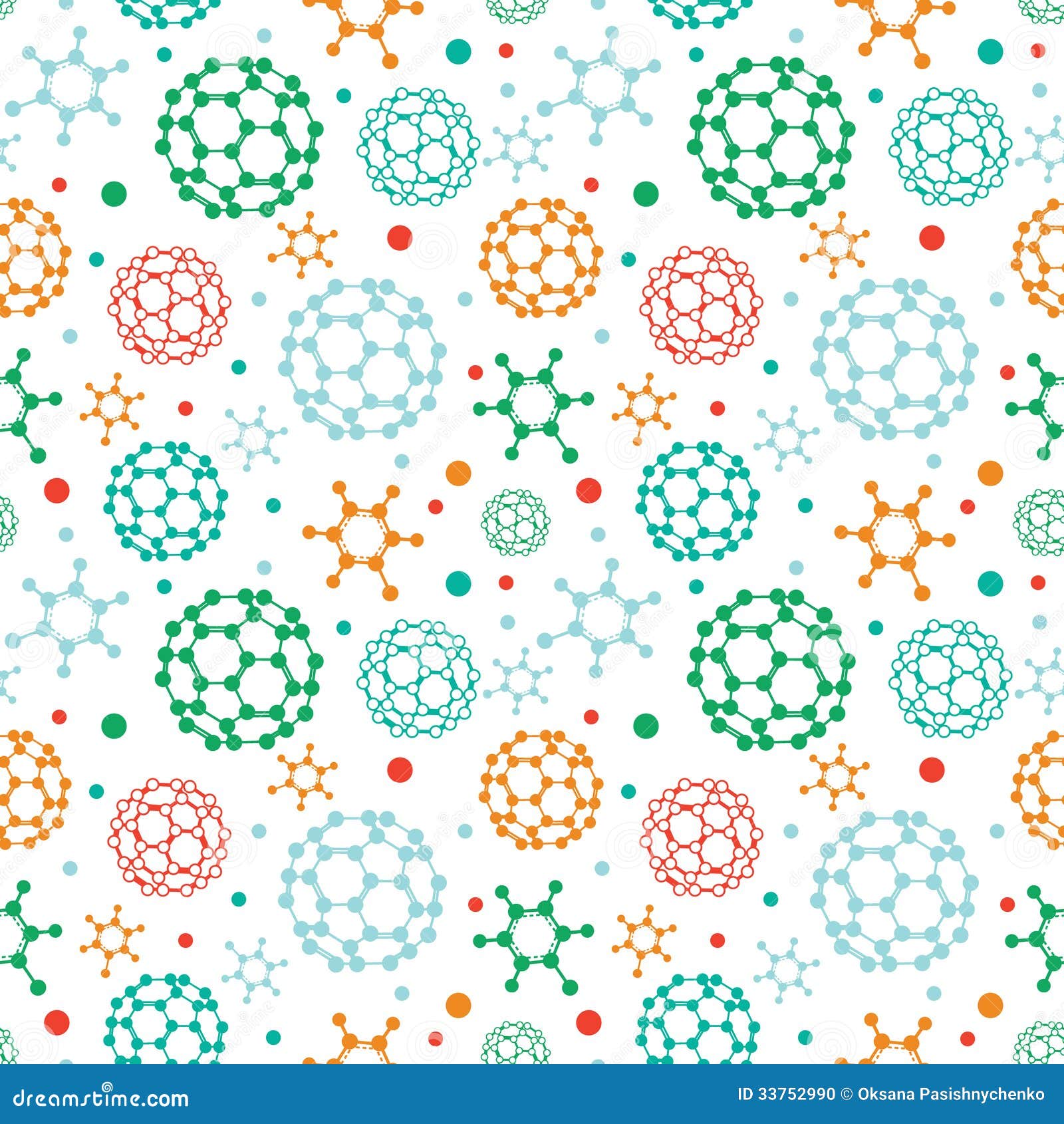 Colorful Molecules Seamless Pattern Background Stock Vector ...