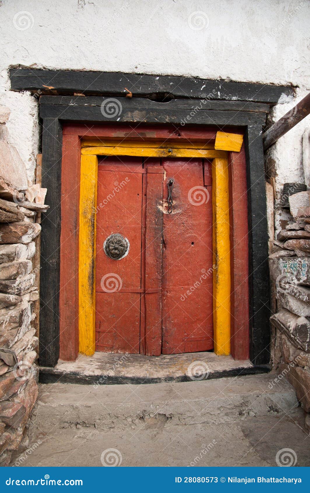 Colorful monastery door stock image. Image of entry, monastery - 28080573
