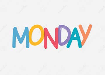 Colorful monday word stock vector. Illustration of text - 222078064