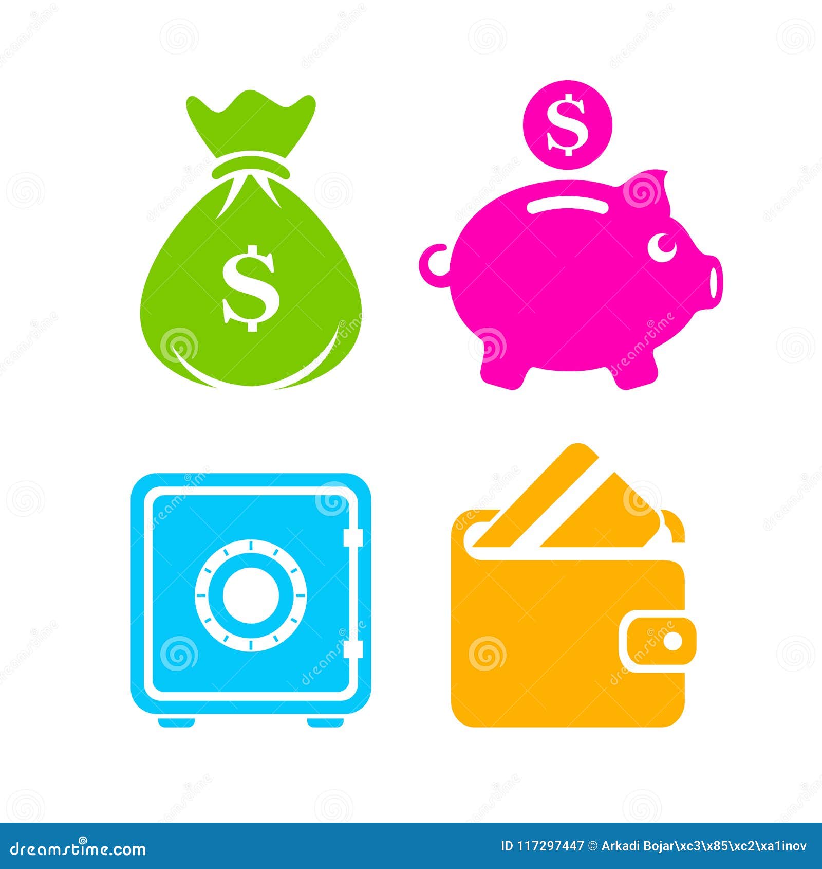 Colorful money vector icon stock vector. Illustration of loan - 117297447
