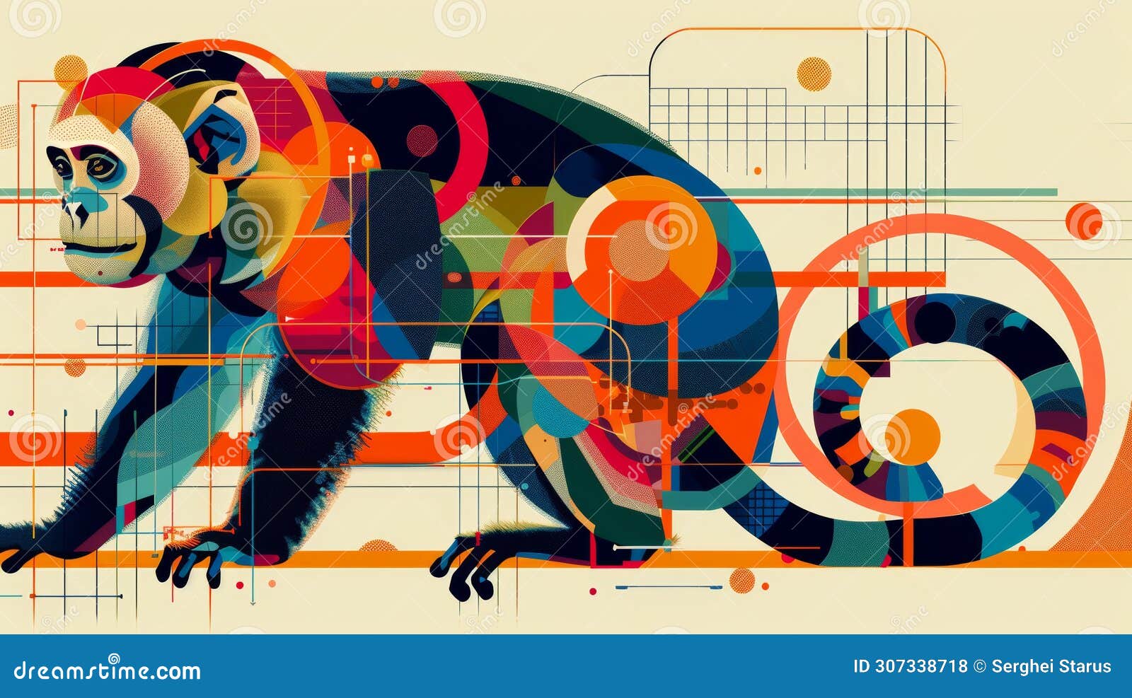 Colorful Monkey Clipart: Dynamic Pose, Realistic Illustration In 4k ...