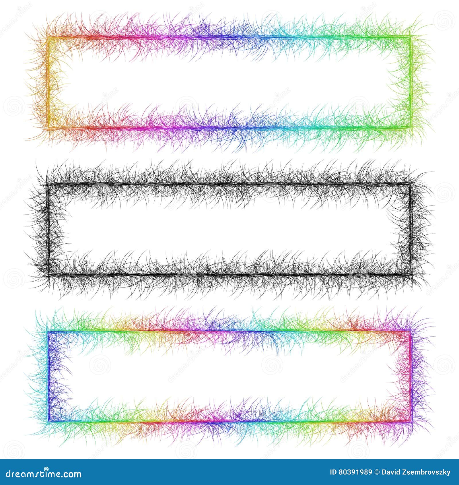 Colorful and Monochrome Sketch Banner Frame Set Stock Vector ...