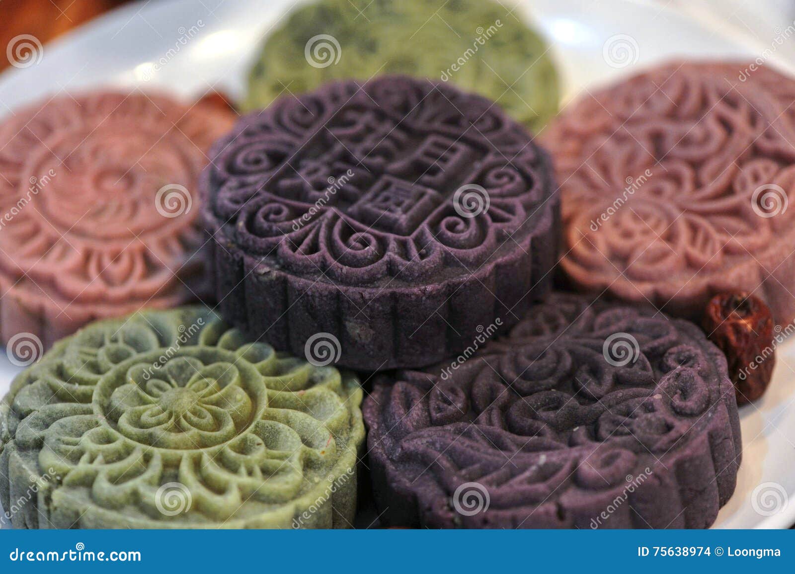 Colorful mooncake stock photo. Image of closeup, butter - 75638974