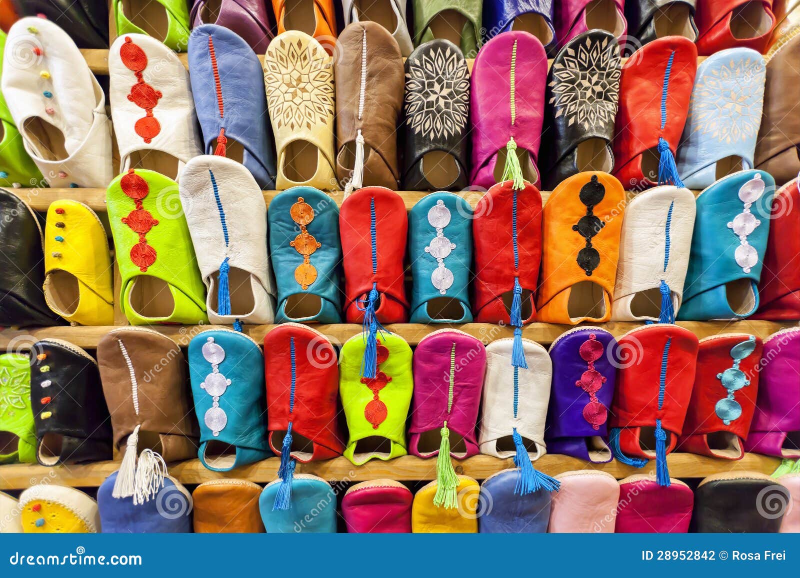 Colorful Moroccan Babouch Shoe Slippers. Stock Photo - Image of ...