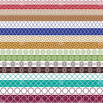 Colorful Moroccan Vector Border Patterns Stock Vector - Illustration of ...