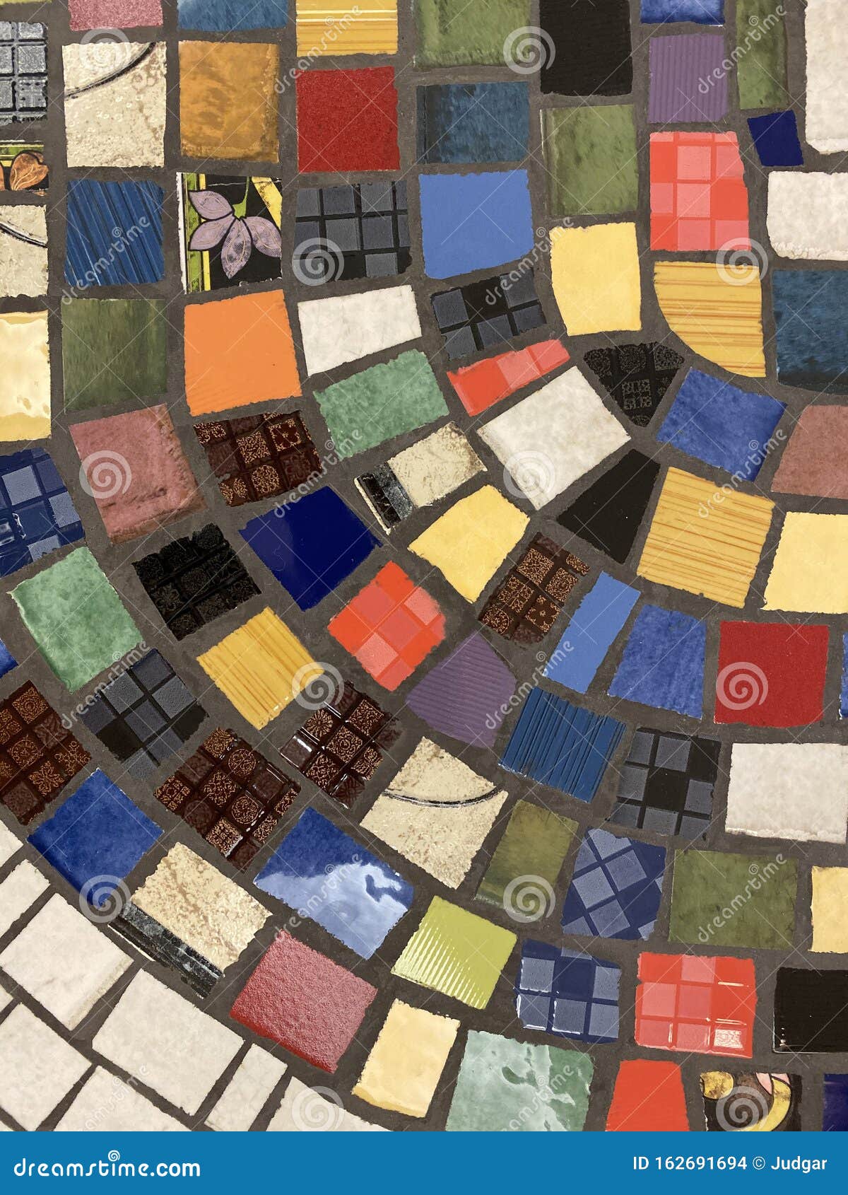 Colorful Mosaic Tiles Texture. Patchwork Chipped Tiles in Vintage Style ...