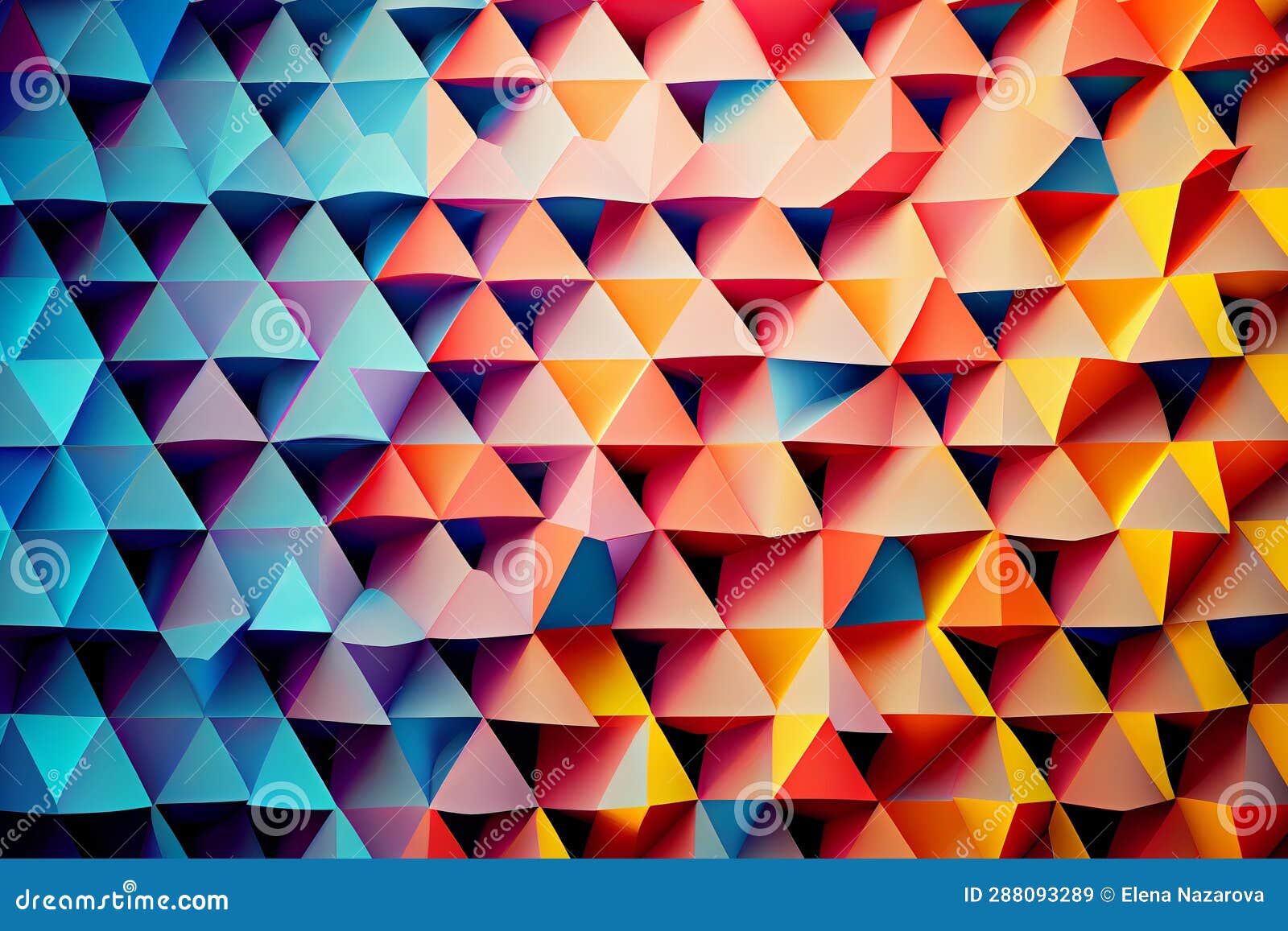 Colorful Mosaic Triangular Gradient Background. Generative AI Illustration Stock Image - Image ...