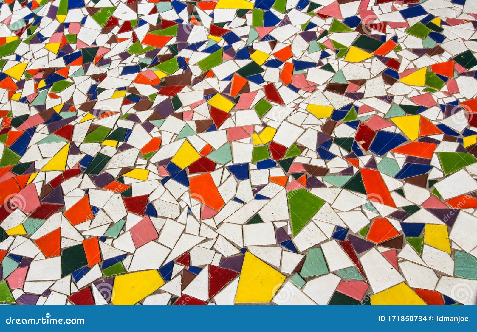 Colorful mosaic wall stock photo. Image of geometrical - 171850734