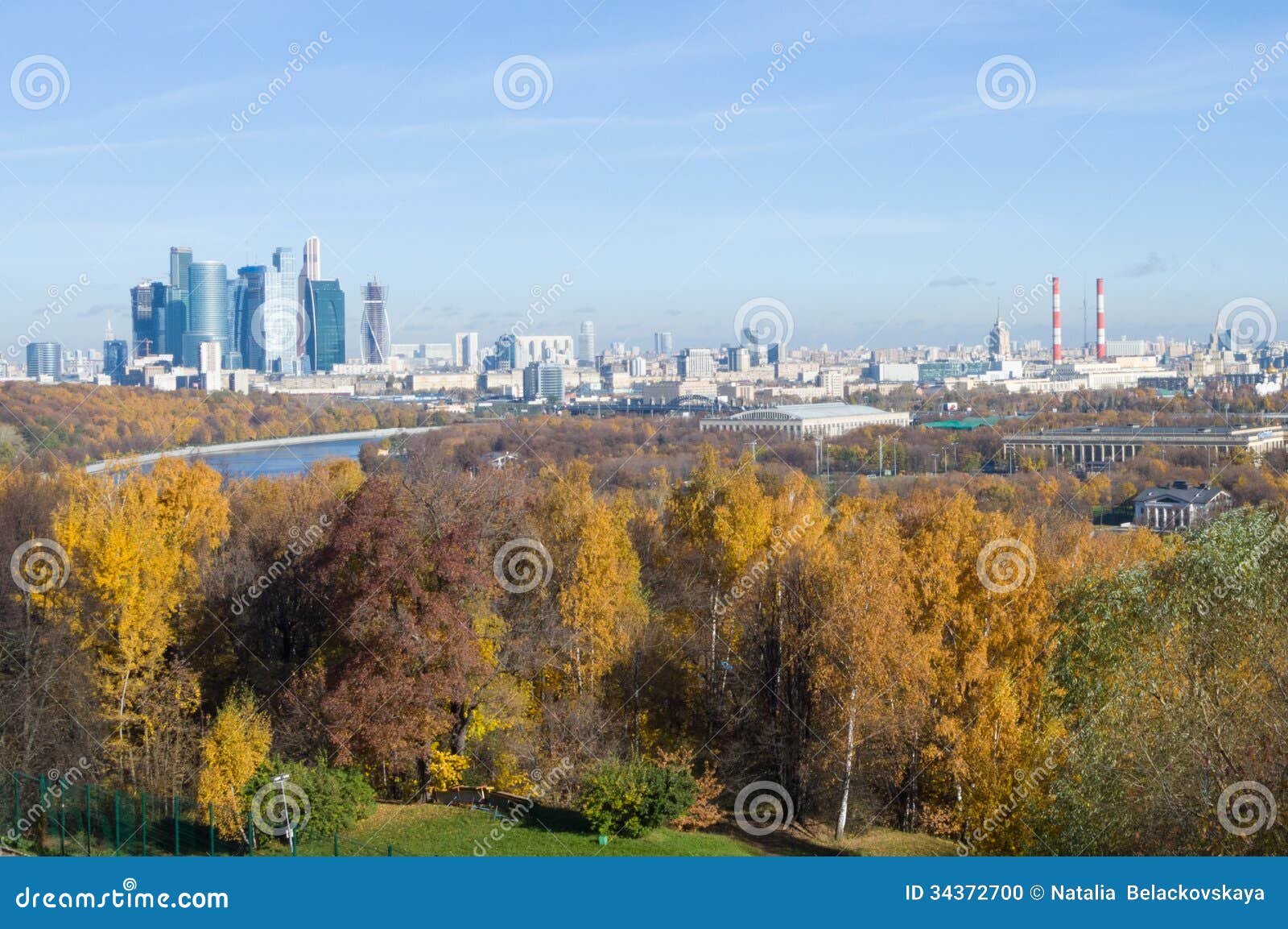 Colorful Moscow in Fall stock photo. Image of metal, green - 34372700