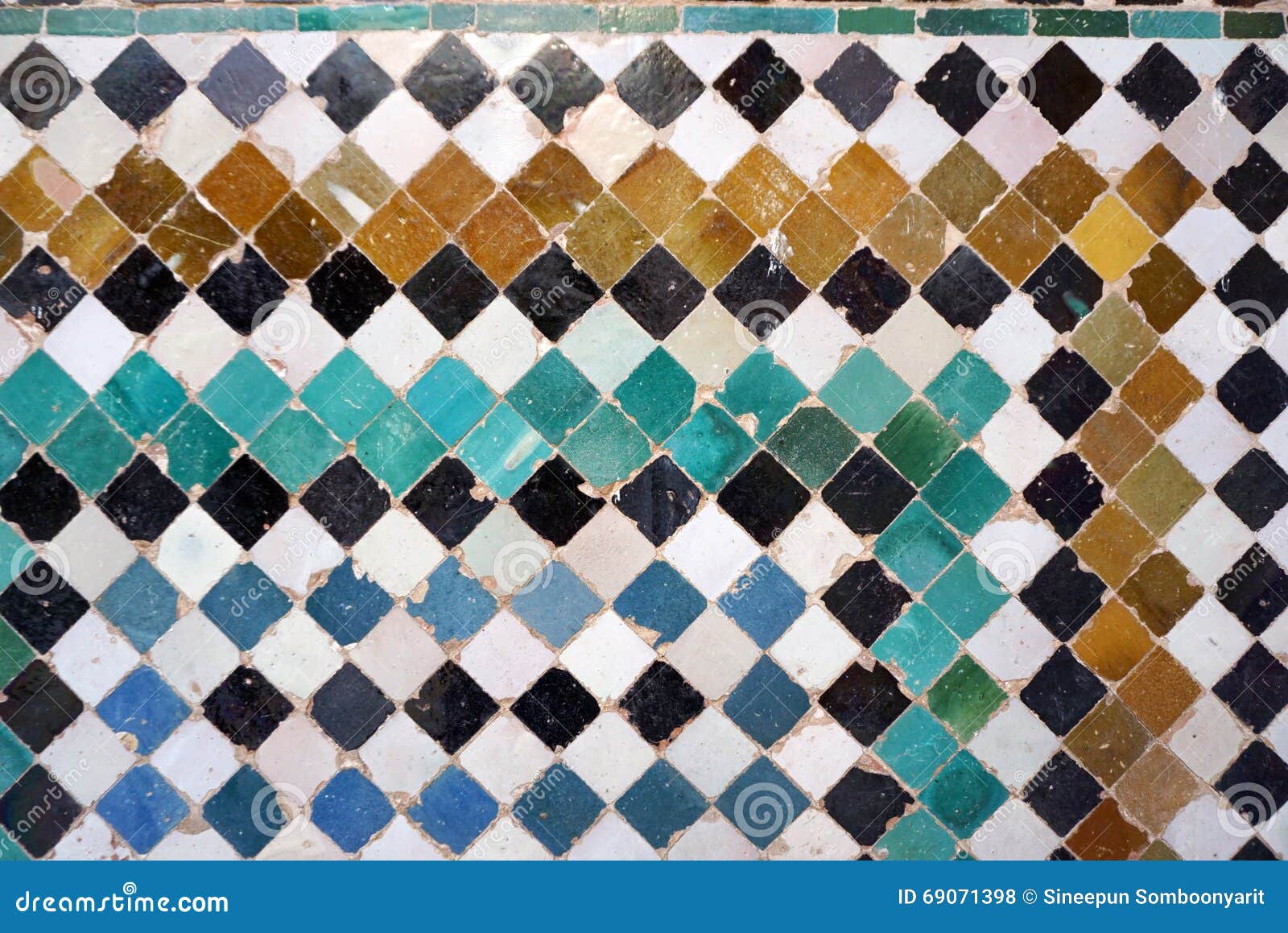 Colorful mosiac tile wall stock photo. Image of town - 69071398