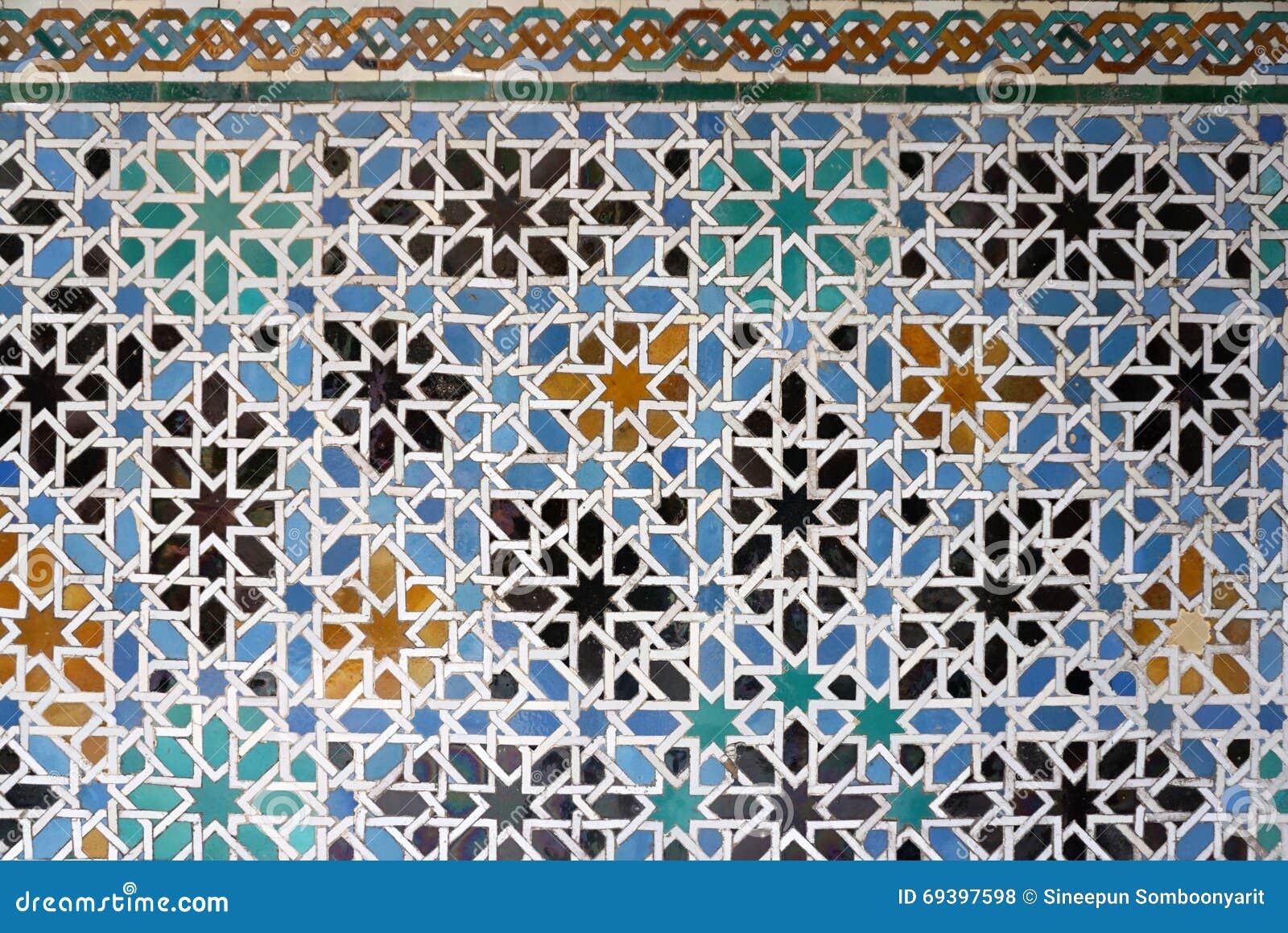 Colorful Mosiac Tile Wall Texture Stock Photo - Image of traditional ...